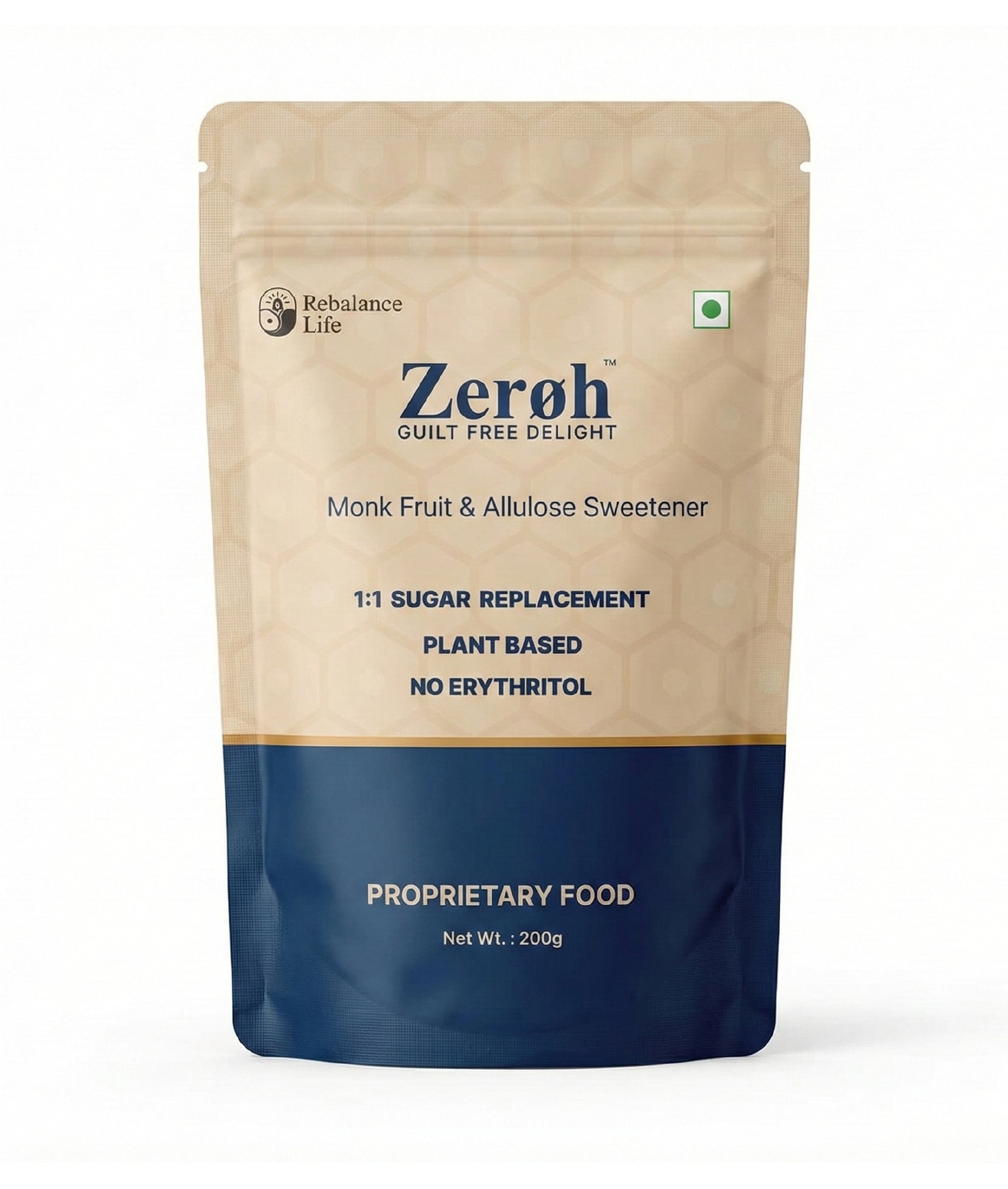 Zeroh Sugar | Monk Fruit & Allulose Sweetener | No Erythritol | Clinic